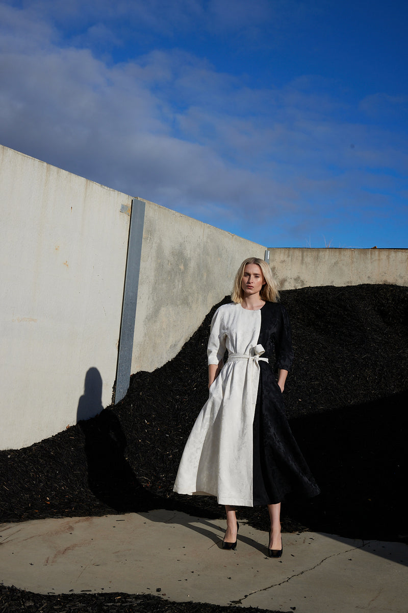 M. A. Dainty Part Dress Cream/ Black – Miss Gladys Sym Choon