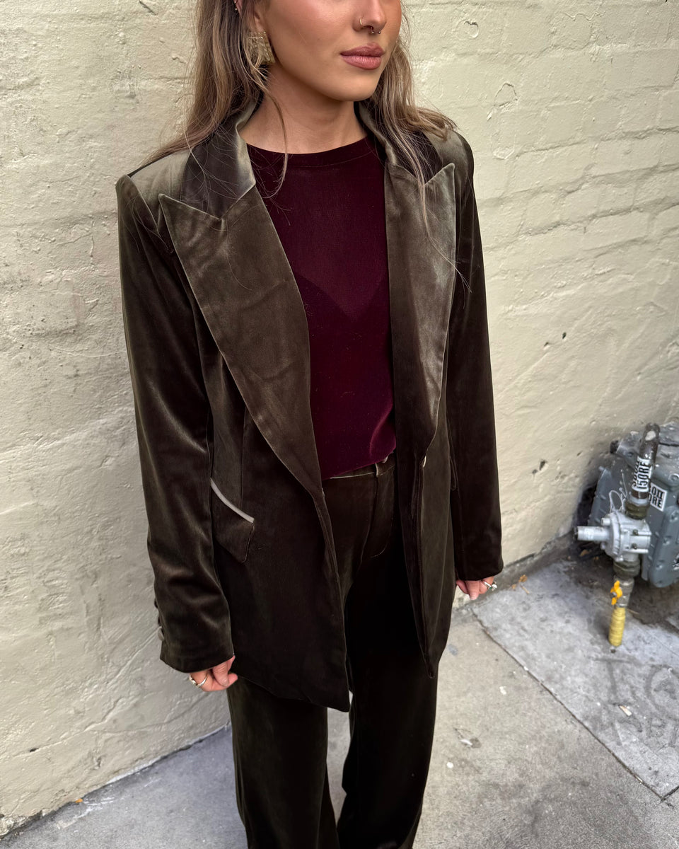 Italian Star Jets Velvet Jacket Khaki – Miss Gladys Sym Choon