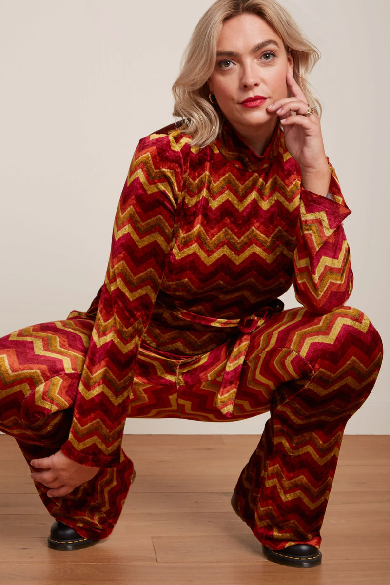King Louie Flared Pants Penny Cabernet Red – Miss Gladys Sym Choon