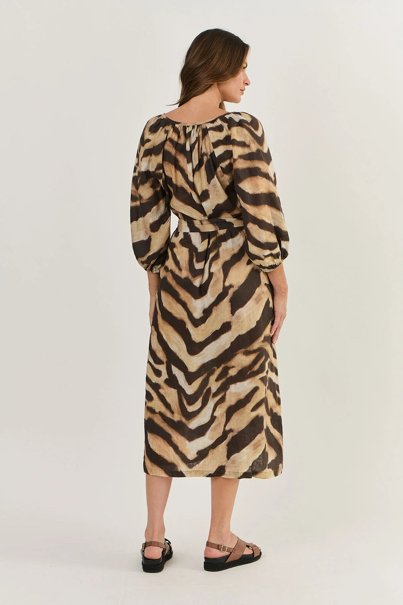 O&J Naturals GA534 Linen Dress Wild Cat – Miss Gladys Sym Choon