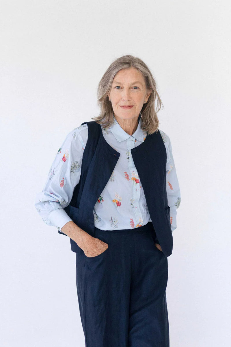 Lazybones Marlo Vest Dark Navy – Miss Gladys Sym Choon